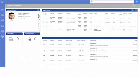Applicant Dashboard New Invoice Due Date Column On Financial Tile