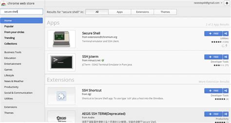 secure shell chrome web browser ssh client the geek diary