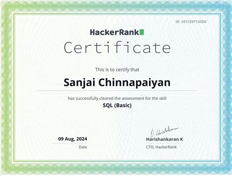 Sanjai Chinnapaiyan On Linkedin Problemsolving Hackerrank