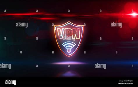 Vpn Neon Sign Concept Virtual Private Network Symbol Security