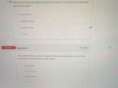 solved which of the following collision resolution