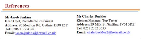 Goold Example Of Cv References Goold Example Of Cv References