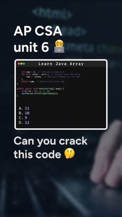 Apcsa Practice What Does This Java Array Sum Method Output 💻 Youtube