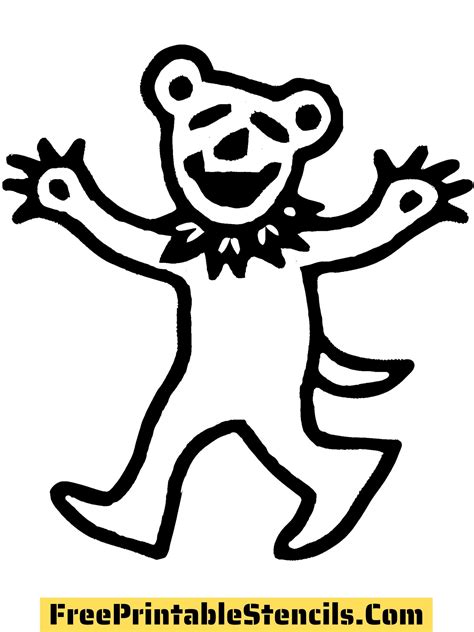 Printable Grateful Dead Dancing Bear Stencil Free Printable Stencils