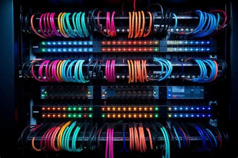 Premium Ai Image Cascading Colors Vibrant Network Cables