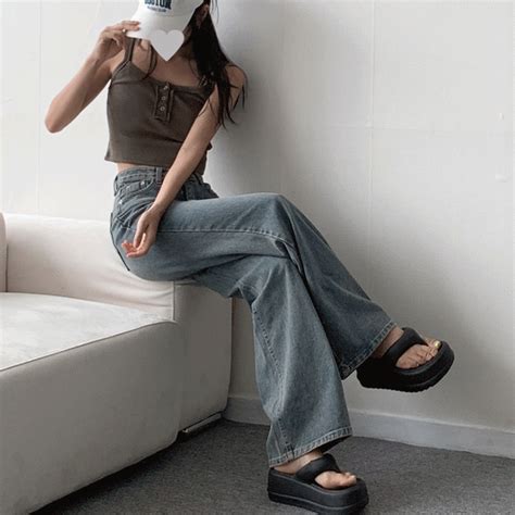 우디pt 하이웨스트 유니크 데일리 봄 여름 가을 롱 와이드핏 데님팬츠 청바지 와이드데님 힙 Y2k 꾸안꾸 사계절청바지 빈티지 워싱