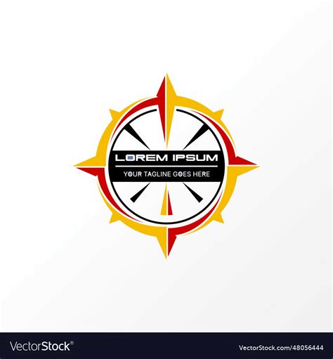 Unique Top Compass With Emblem Cutting Sailor Vector Image