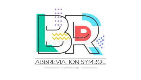 Letters B And R Merging Of Two Letters Initials Logo Or Abbreviation Symbol Stock Vector