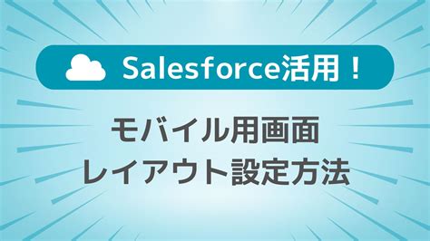 【salesforce】モバイル用画面レイアウト設定方法 ウェブマーケティング会社によるsalesforce導入支援＆活用支援
