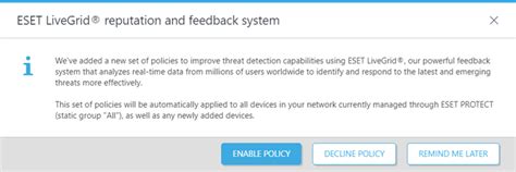 ESET LiveGrid Reputation And Feedback System Policies ESET PROTECT ESET Online Help