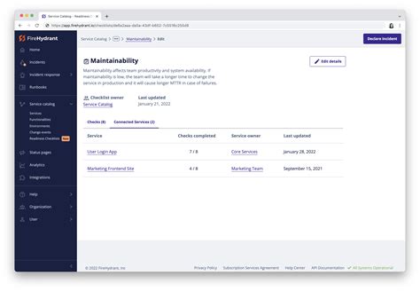 Operational Readiness Checklist Firehydrant