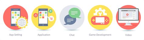 A Set Of 5 Seo Icons As App Setting Application Chat 42062600 Vector Art At Vecteezy