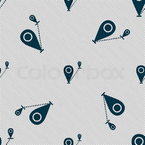 Map Pointer Icon Sign Seamless Pattern With Geometric Textu Colourbox