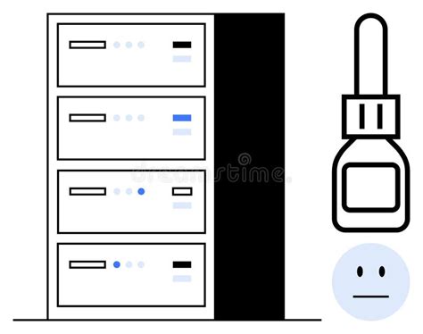 Server Storage Units With A Minimalist Design Accompanied By A Bottle And A Neutral Face