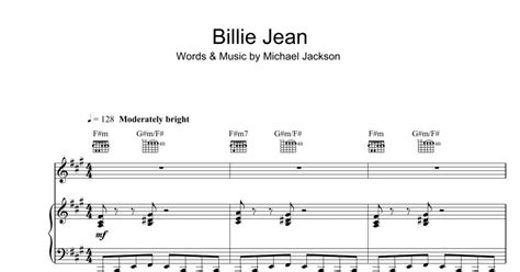 Billie Jean Piano Vocal And Guitar Chords Print Sheet Music Now
