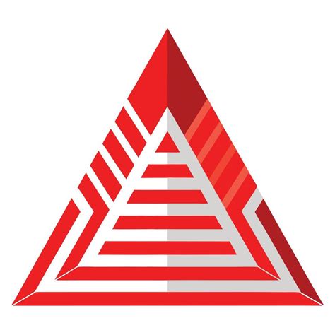 Geometric Pyramid Logo Red And White Triangular Shape Abstract