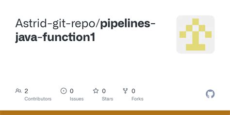 GitHub Astrid Git Repo Pipelines Java Function1