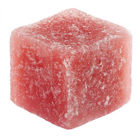 Red Cube Shaped Jelly Candy With Sugar Crystals Stock Illustration