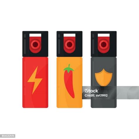 자기 방어 스프레이 병의 집합입니다 벡터 최루스프레이에 대한 스톡 벡터 아트 및 기타 이미지 최루스프레이 그림자 기체 물리 구조 Istock