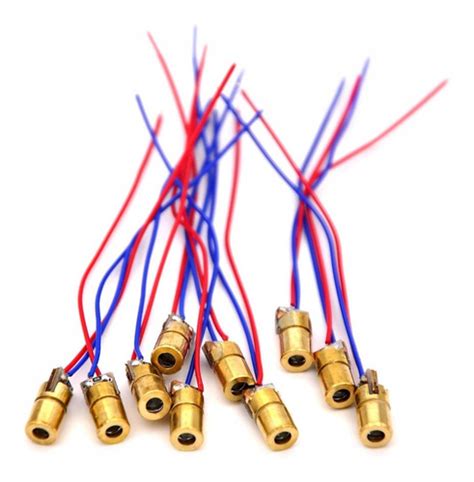 Led Diodo Laser 5v 5mw Rojo 650nm Con Lente Cables Arduino Hobbytronica