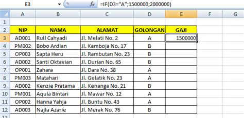 Belajar Fungsi If Pada Microsoft Excel