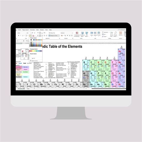 Periodic Table Of The Elements Excel Worksheet Printable Periodic Table Periodic Table Letters