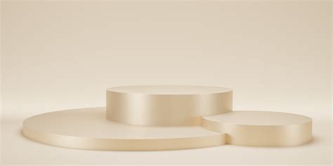 스튜디오 배경이 있는 추상적인 베이지색과 그라데이션 조명 배경 3d 렌더링 골드 제품을 보여주기 위한 빈 디스플레이 또는 클린룸