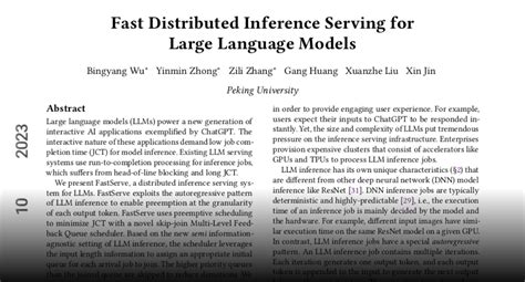 Paper Page Fast Distributed Inference Serving For Large Language Models