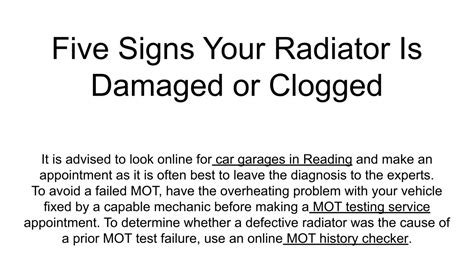 PPT - Five Signs Your Radiator Is Damaged or Clogged PowerPoint Presentation - ID:11509181