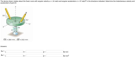 Solved The Device Shown Rotates About The Fixed Z Axis With