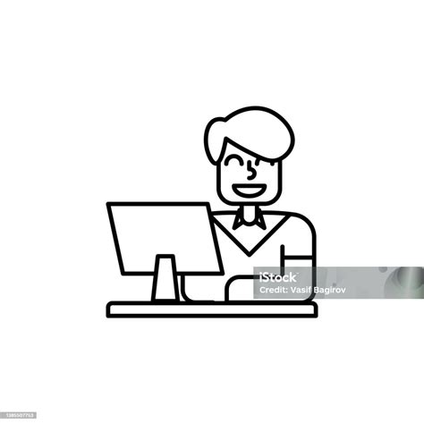 온라인 교육 코워킹 및 작업장 또는 작업 공간의 집합 아이콘에서 윤곽선 스타일의 아이콘입니다 사용자 지정 벡터 픽토그램 편집