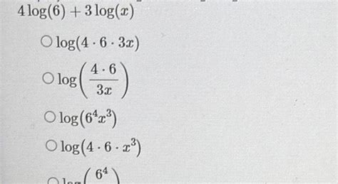 [answered] 4 log 6 3 log x olog 4 6 3x olog 4 6 3x o log 6 olog 4 6 lg