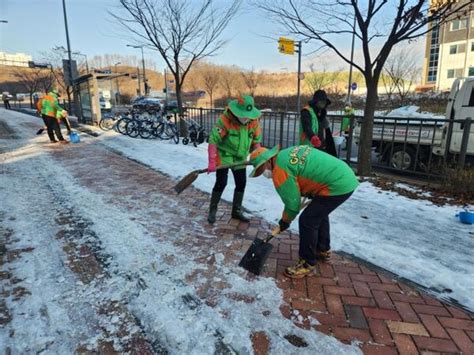 세종시자율방재단 인도 제설작업에‘ 구슬땀