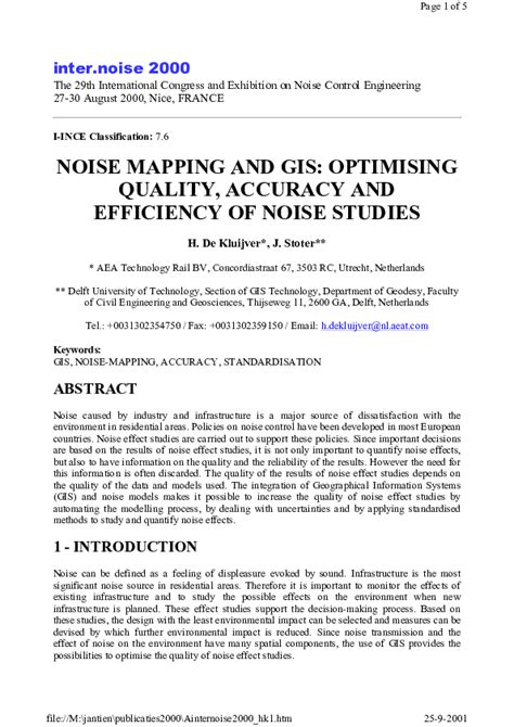 pdf noise mapping and gis optimising quality accuracy and