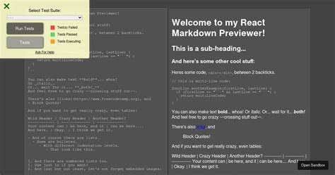 Mark Down Codesandbox