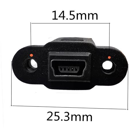 Mini Usb B 5 Pin Male To Female Socket Panel Mount Extension Cable 0 3
