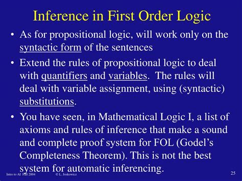 Ppt Introduction To Artificial Intelligence Lecture 8 First Order