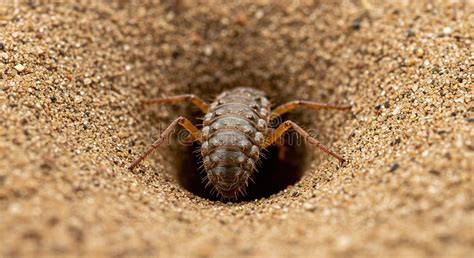 Antlion Larva In Its Sand Trap Stock Illustration Illustration Of