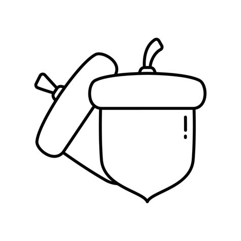 Acorn Icon Or Nuts In Black Outline Style 12761439 Vector Art At Vecteezy