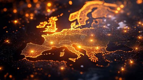 Digital Constellation Of Europe Network Connections And Data