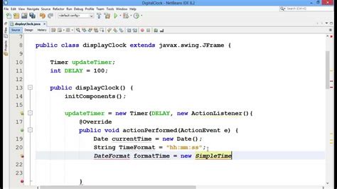 Digital Clock In Java Netbeans Youtube