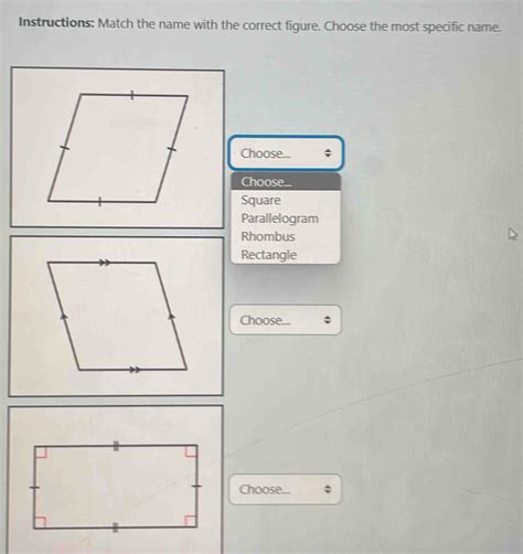 solved instructions match the name with the correct figure choose