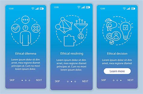 Vector Template For Resolving Ethical Dilemmas On Mobile Onboarding Webpages Vector Decision