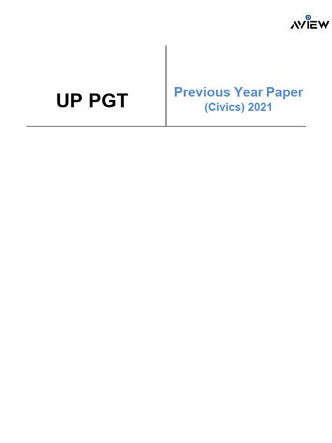 Up Pgt Civics 2021 Hindi Pdf