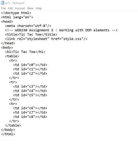 Solved Web230 Assignment 5 Lets Play Tic Tac Toe This Will