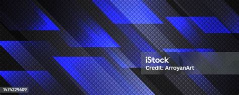3d 블루 블랙 테크노 추상 배경은 선 효과 장식으로 어두운 공간에 레이어를 겹칩니다 배너 전단지 카드 브로셔 표지 또는 방문