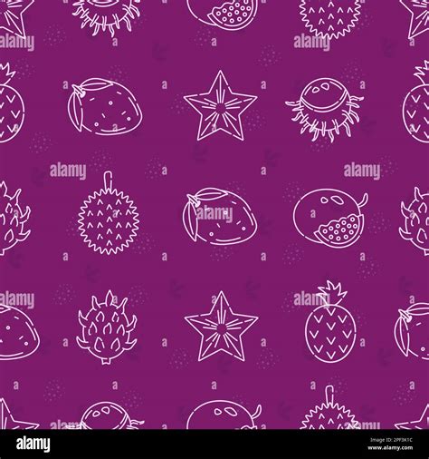 Exotic Fruits Vector Violet Seamless Pattern Stock Vector Image And Art Alamy