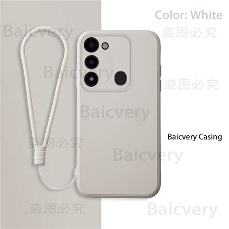 Tecno Spark 8c Spark Go 2022 เคสซิลิโคนนิ่ม สีพื้น สายคล้องโทรศัพท์ เชือกแขวน สายรัดข้อมือ
