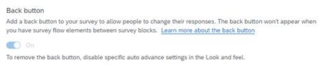 Remove Back Button For The Entire Survey Xm Community