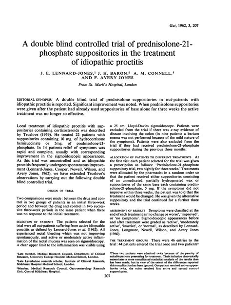 A Double Blind Controlled Trial Of Prednisolone 21 Phosphate